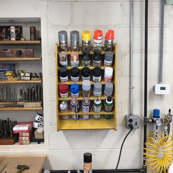 Larger Capacity, 25 Can Spray Paint Rattle Can Organizer. Comes With ...