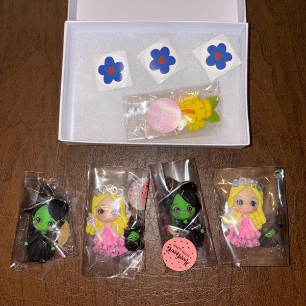 Dalmation Spotted Cruel Villain Mermaid Clay Doll Flat Back Bow Center ...