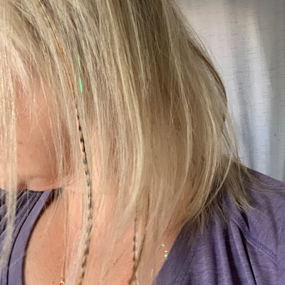 Feather Hair Extension Kit, 6 Real Feathers, Pick Your Length Short to ...