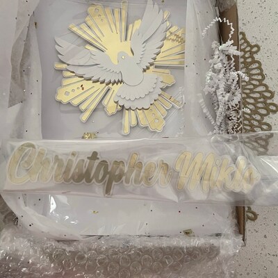 First Communion Cake Topperholy Spirit Cake Topper First - Etsy