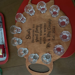 Shot Flight, Party Shot Tray, Personalized Shot Flight, Tequila Serving ...