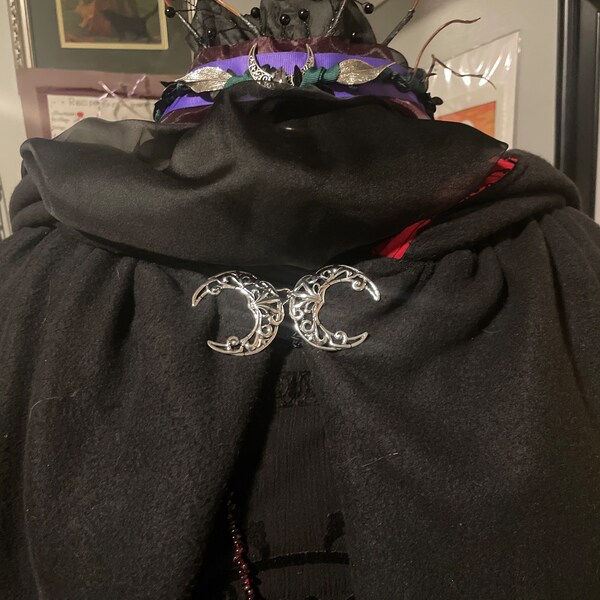 Moon Cloak Cloakclasp Double Moon Cape Closure, Fibula, Penannular - Etsy