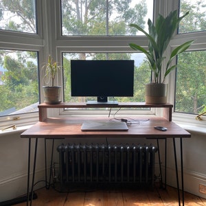 Computer Desk With Monitor Stand Rustic Reclaimed Handmade - Etsy UK
