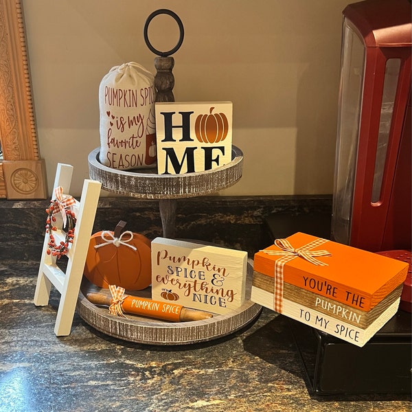 Pumpkin Spice Bundle, Tiered Tray Decor, Rae Dunn Inspired, Farmhouse ...