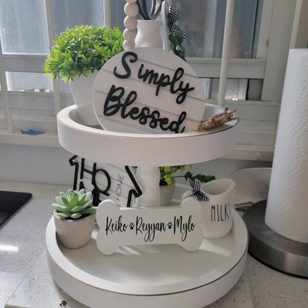 Dog Tiered Tray Decor, Tiered Tray Decor Bundle, Personalized Dog Decor ...