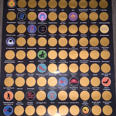 100 Musicals Scratch off Poster - Etsy UK