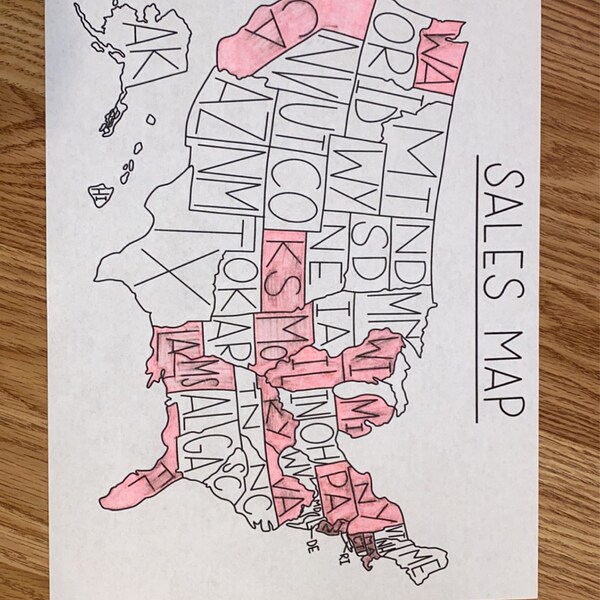 US Sales Map Coloring Page – Etsy Sales Tracker (PDF & PNG) - Etsy