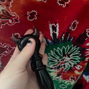 Red Devil Glass Pipe Unique Handmade Girly Black Heady Spoon - Etsy