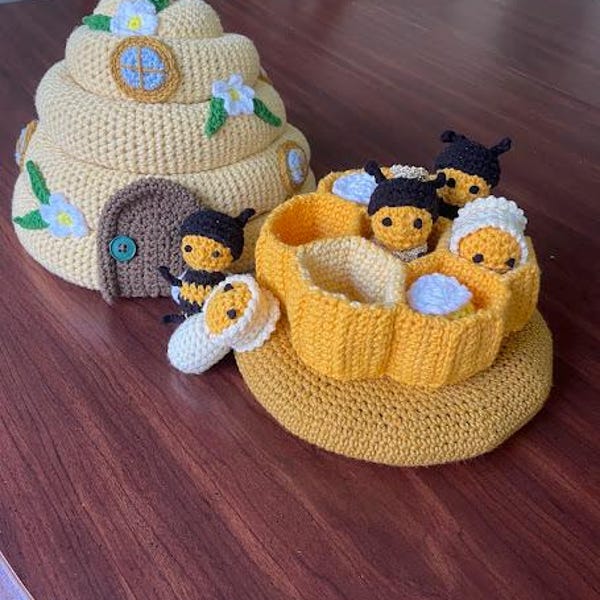 Beehive With Bees Crochet Pattern - Etsy