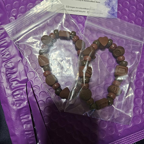 Chocolate Assorted Mini Candy Beads, Kandi Bracelet. Handmade. Great ...