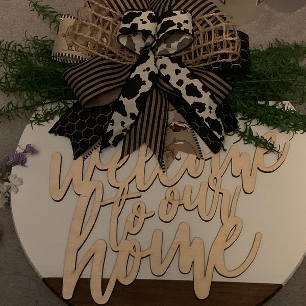 Farmhouse Bow, Black Bow, Burlap Bow, Cow Bow, Chicken Wire Bow, Wreath ...