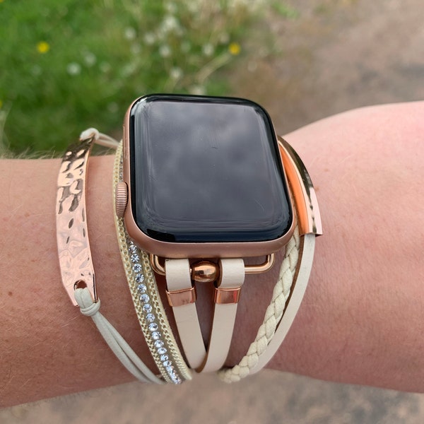 Posh (faux) Leather Apple Watch Band, Apple Watch Band 38mm 40mm 41mm ...