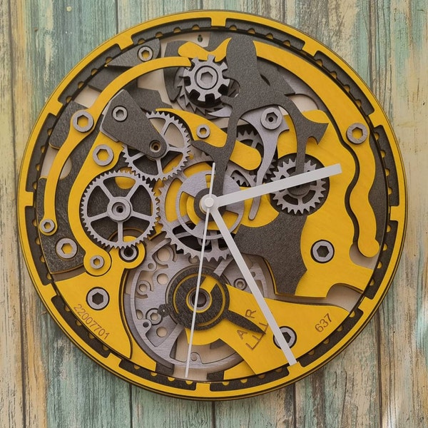 Gear Clock V0 | Laser Cut File for Creating 3D Mechanical Clock ...