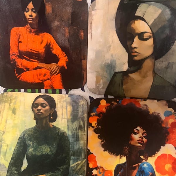 Afro Woman Print With Black Frame - Afro Woman Print - African American ...