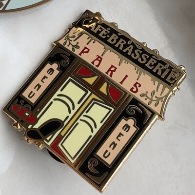 Paris Cafe Hard Enamel Pin, Parisian France Inspired French Coffee Shop ...