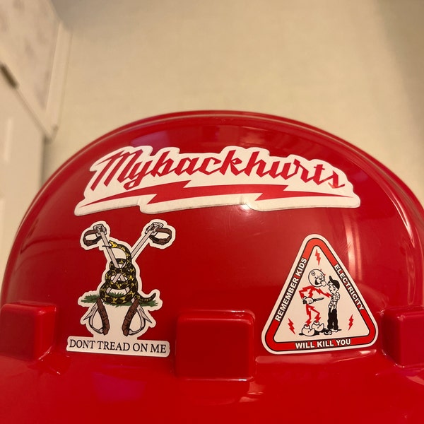 Lightening Bolt & Linemen Hard Hat Decal, Storm Chaser, Power Lineman, Journeyman Lineman, Line ...