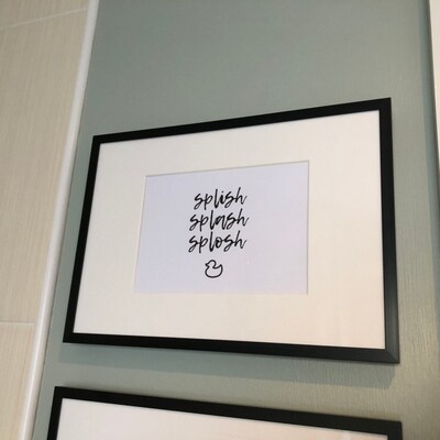 Splish Splash Splosh Print Bathroom Sign Bathroom Poster Bathroom Print ...