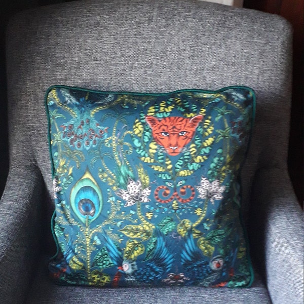 Small Cushion Cover Sanderson Bambi Cotton Floral Double Sided Piped ...