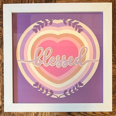 Layered Blessed Shadow Box SVG 3D Shadow Box SVG Blessed SVG Papercut ...