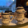 Vintage Stoneware 1 Cup Measuring Beige and Brown Two Tone Pottery ...