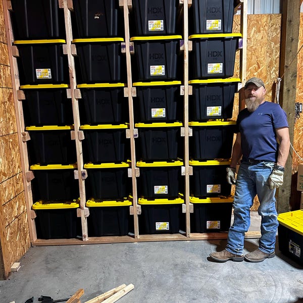 Ultimate 27-gallon Tote Storage Rack Plans | Garage Shelves Plans (4x5 ...