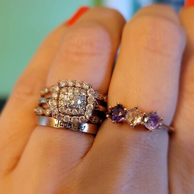 Custom Name Ring Personalized Stacking Ring Mixed Metal Stacking Ring ...