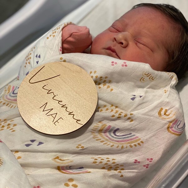 Personalized Wooden Baby Name Announcement Sign, Birth Reveal - Etsy