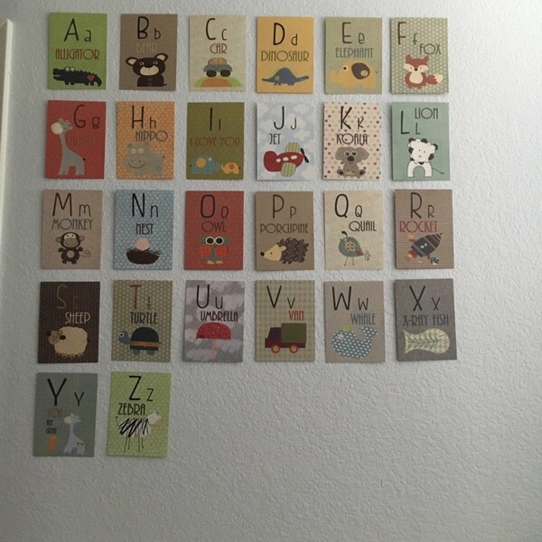 Alphabet Cards A to Z Animal Alphabet Card Set Nursery Wall Cards ...