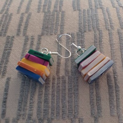 Stack of Books Necklace Tiny Pile of Books on a Bronze Chain for ...