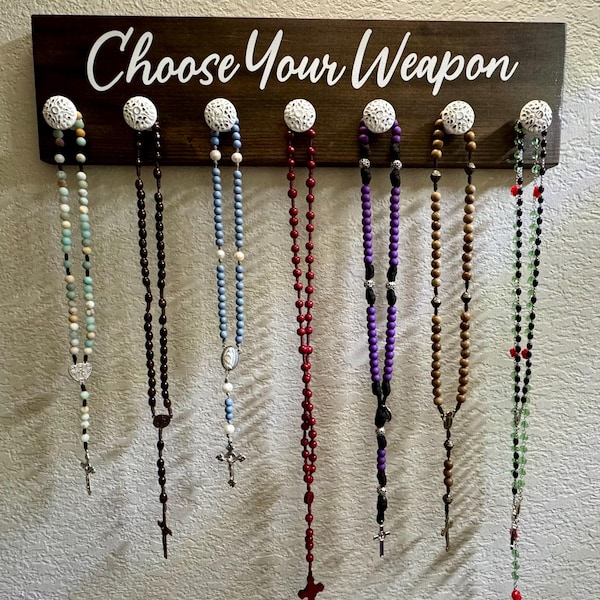 Rosary Wall Hanger - Rosary Wall Holder- Rosary Display Hail Mary ...