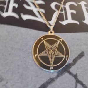 Large Sigil of Baphomet Pendant bessy Version Stainless Steel Occult ...