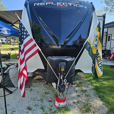 Camper Double Flag Pole Mount RV Flag Holder - Etsy