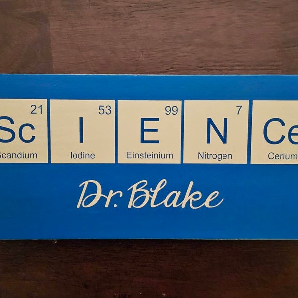 Science Teacher Gift ~ Teacher Desk Name Plate Periodic Table ~ Science ...