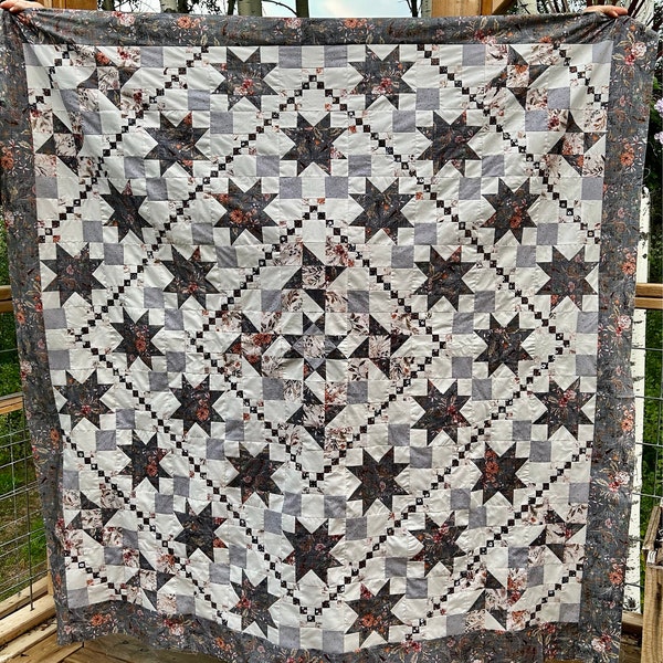 Nighttime Sky Quilt Pattern, Star Quilt Pattern, Patchwork Squares ...