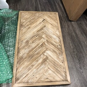 Half Chevron Reclaimed Wood Side Table on Hairpin Legs Mid | Etsy