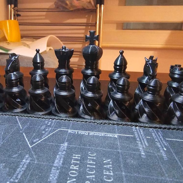 Chess Set Modern - 3D Print File Stl, Chess Set - Premium Chess Set ...