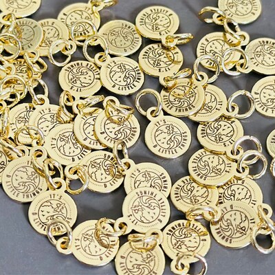 Square Hanging Charm Stainless Steel Made Custom Logo Laser - Etsy