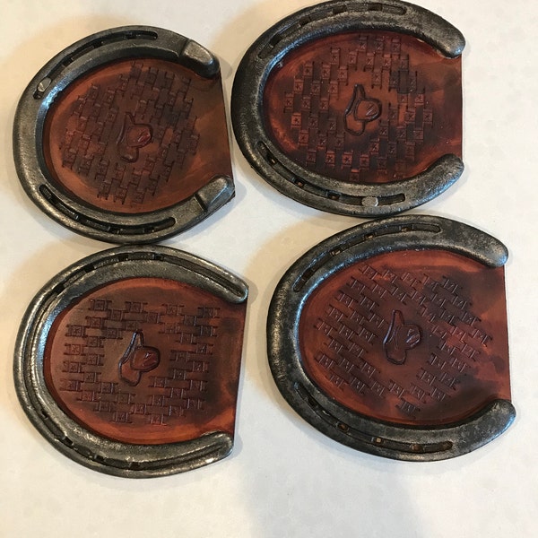Set of Four Horseshoe Coasters - Etsy