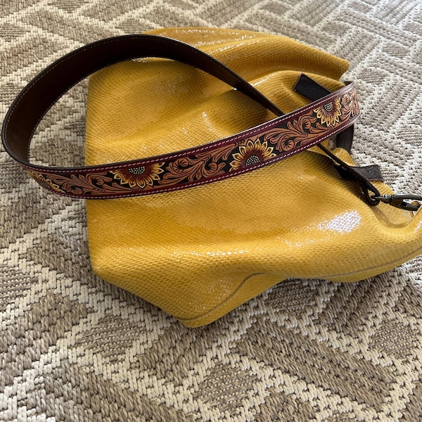 Personalized Hand Tooled Tan Leather Phone Case for iPhone or Samsung ...