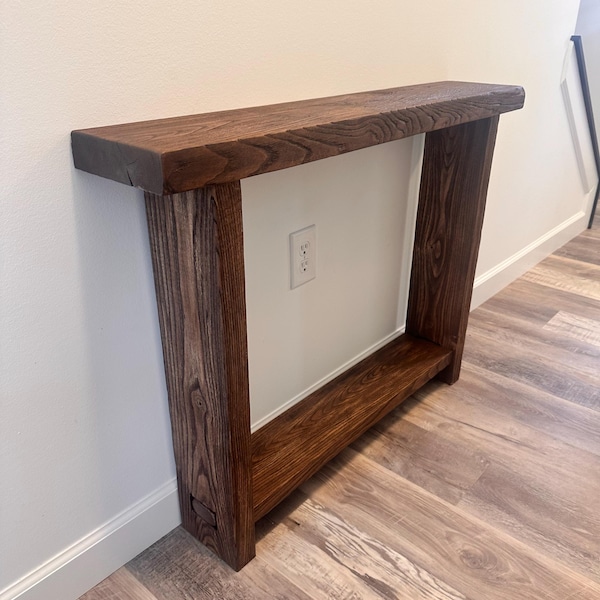 Oak Wood Rustic Reclaimed Console Table, Farmhouse Hallway Entryway ...
