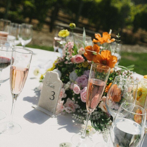 Daylight Marble Table Numbers | Wedding Signs | Event Signs | Custom ...