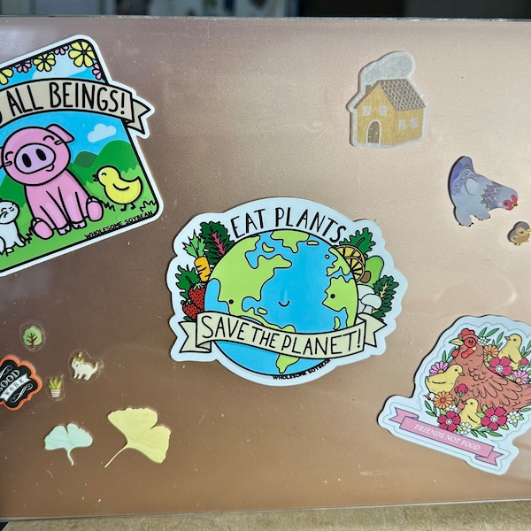 Earth Day Vegan Activism Sticker-"eat Plants"- Herbivore Sticker, Plant ...