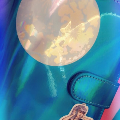 Holographic Pale Blue Moon Vinyl Sticker - Etsy