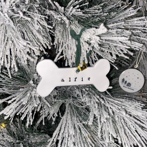 Personalised Dog Bone Clay Tree Decoration, Pet Christmas Decoration ...