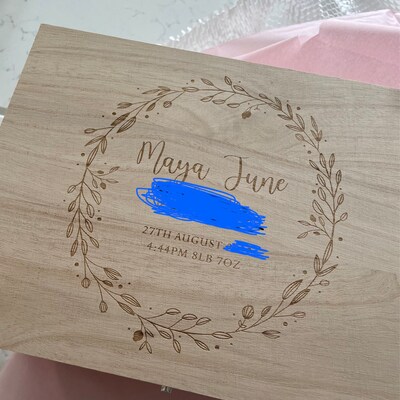 Personalised Wooden Baby Box, Engraved Baby Box, Baby Memory Box ...
