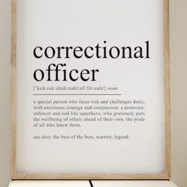 Correctional Officer Gifts, Correctional Officer Definition Print ...