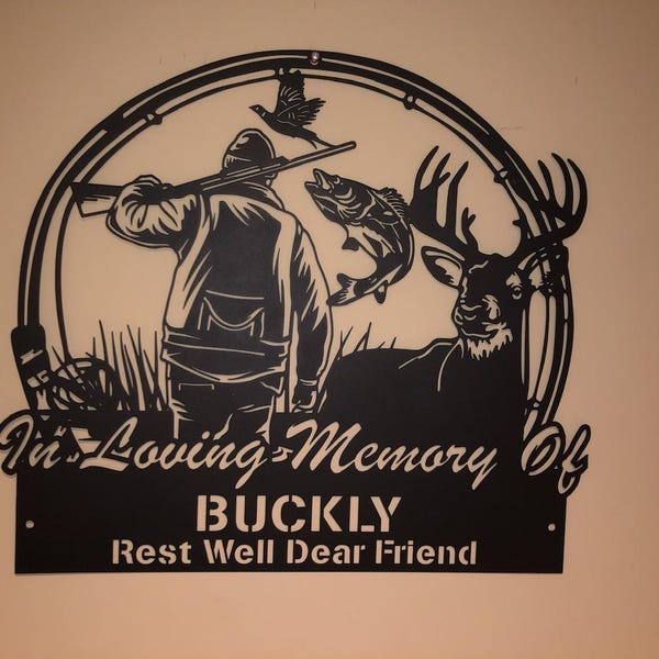 Custom Hunting Memorial Stake, Fishing Memorial Stake, Fisher Loss ...