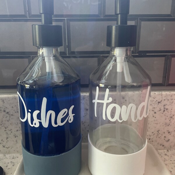 Hands/dishes/lotion/custom Decal, Soap Dispenser Decal, Decal Set, Farmhouse Decal, Soap ...