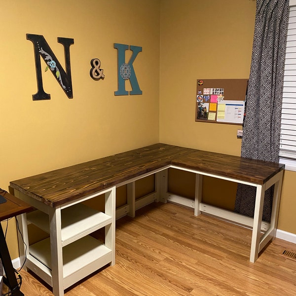 DIY L Shaped Desk - Step by Step Instruction Plans - Etsy