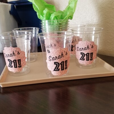 21st Birthday Cups Twenty First Birthday Cups 21st Birthday - Etsy